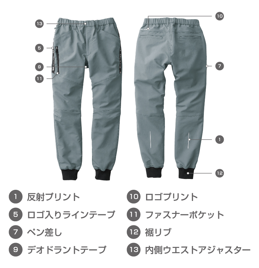 桑和 SOWA 8012-07 ジョガーパンツ ストレッチ 消臭 ポリエステル100％ 秋冬 2022新商品｜作業着・作業服の通販ワークキング【公式】